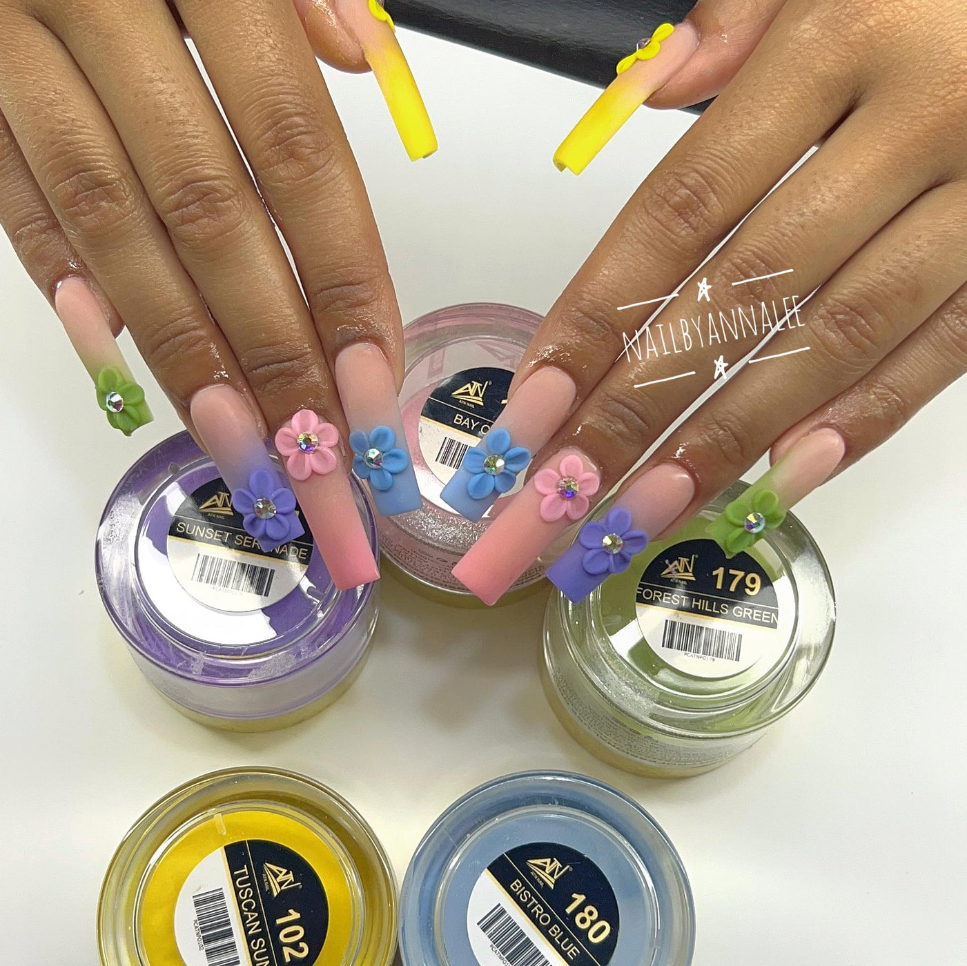 WHOLE LINE 200 COLORS TRIO 4 IN 1 MATCHING - ACRYLIC, DIPPING, OMBRE ...