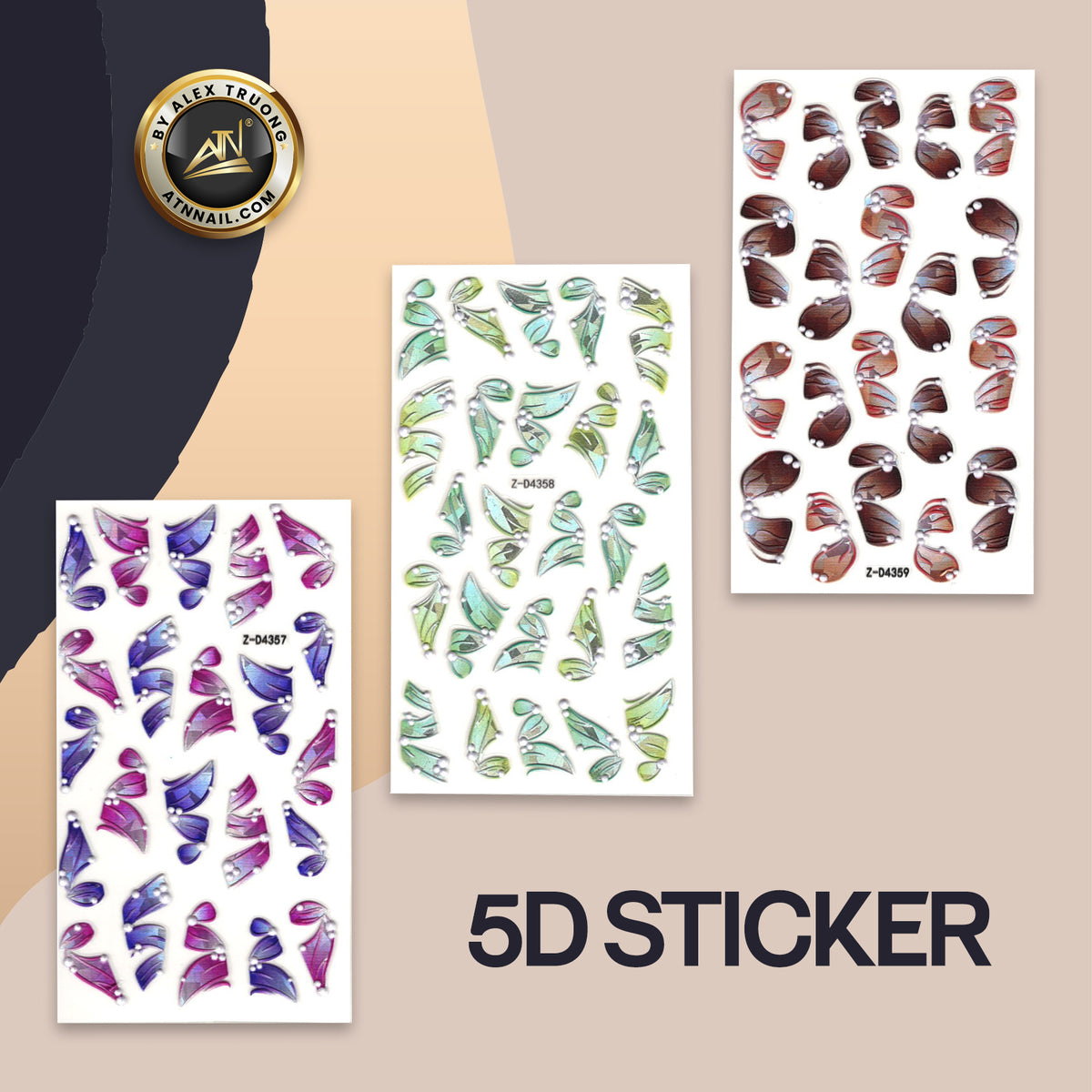 STICKER - 5D SILK 3 COLORS | SET 3 PCS — ATN Nail Supply